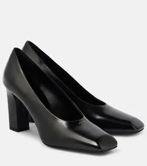Women's Patent Leather Block Heel Pumps