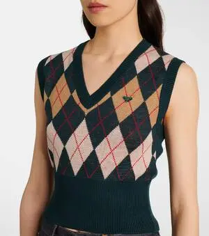 Prada Argyle Virgin Wool Vest