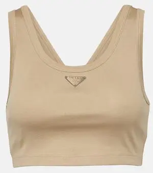 Prada Logo Cotton Tank Top