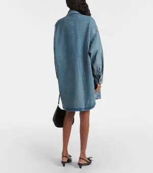 Prada Oversized Denim Shirt Dress - Blue