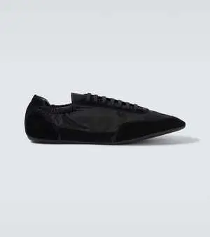 Prada Collapse Re-nylon And Suede Sneakers - Black