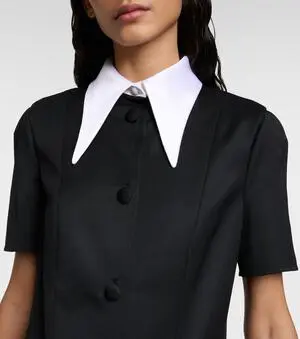 Prada Wool And Satin Shirt Dress