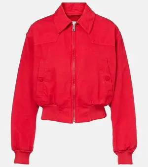 Prada Cropped Cotton Bomber Jacket