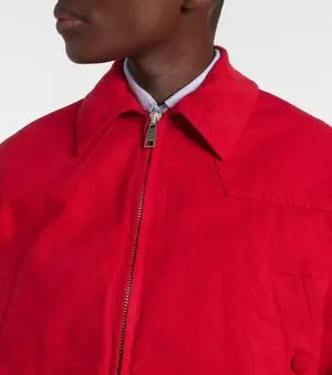 Prada Cropped Cotton Bomber Jacket
