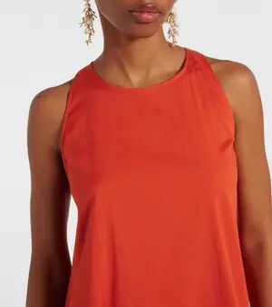 Max Mara Romea Cotton-blend Poplin Maxi Dress - Red