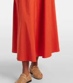 Max Mara Romea Cotton-blend Poplin Maxi Dress - Red