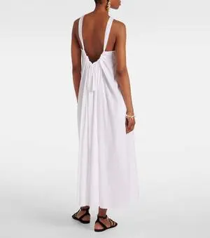 Max Mara Romea Cotton-blend Poplin Maxi Dress - White