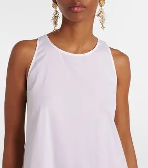 Max Mara Romea Cotton-blend Poplin Maxi Dress - White