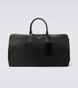 Prada Leather-trimmed Duffle Bag - Black