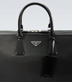 Prada Leather-trimmed Duffle Bag