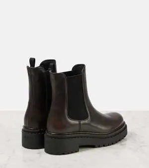 Prada Leather Chelsea Boots - Brown