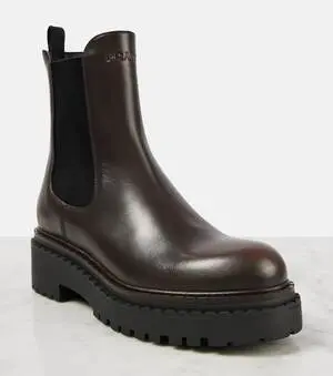Prada Leather Chelsea Boots - Brown