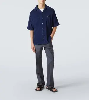 Prada Cotton Terry Bowling Shirt