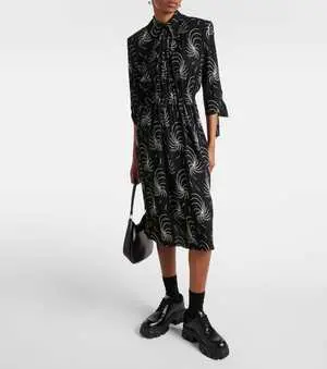 Prada Printed Ruched Shirt Dress