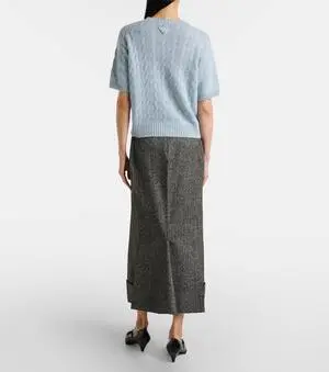 Prada Cable-knit Cashmere Top - Blue
