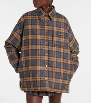 Prada Plaid Wool Overshirt