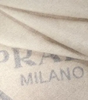 Prada Logo Jacquard Cashmere Blanket