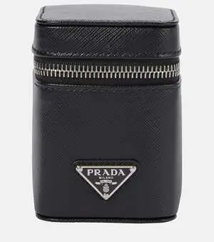 Prada Saffiano Leather Playing Card Deck And Case - Black