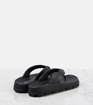 Prada Soft Cage Thong Sandals - Black
