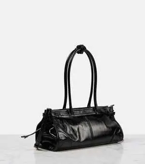 Prada Medium Leather Shoulder Bag - Black