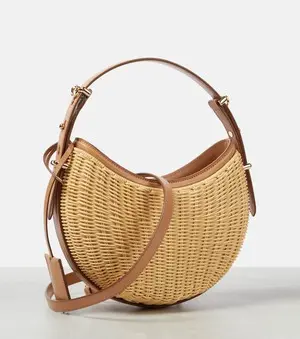 Prada Small Woven Shoulder Bag - Beige