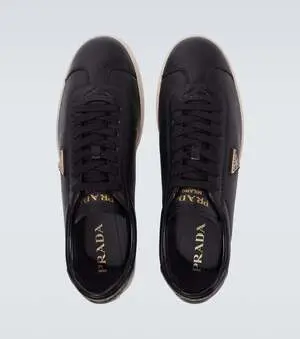 Prada Lane Leather Sneakers - Black