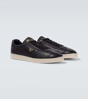 Prada Lane Leather Sneakers - Black