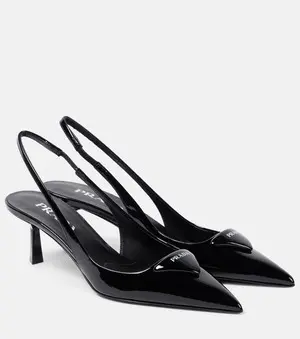 Prada Leather Slingback Pumps - Black