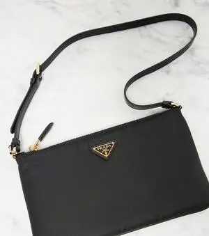 Prada Re-nylon Mini Pouch With Strap - Black