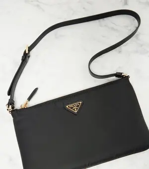 Prada Re-nylon Mini Pouch With Strap - Black