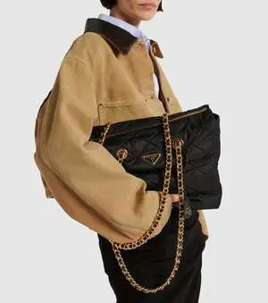 Prada Re-Edition 1995 ChaîNe Large Shoulder Bag - Black
