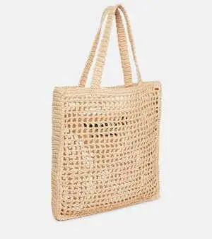 Prada Raffia-effect Crochet Shopper - Beige
