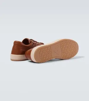 Prada Downtown Leather Sneakers - Brown