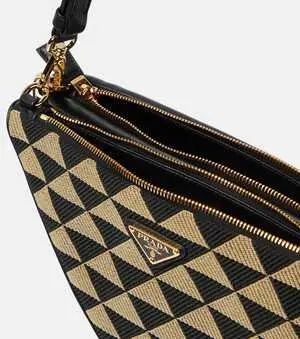 Prada Triangolo Mini Jacquard Shoulder Bag