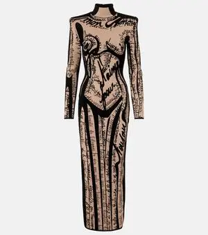 Balmain Knitted Maxi Dress - Beige