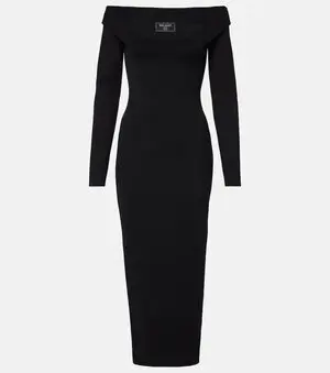 Balmain Knitted Maxi Dress - Black