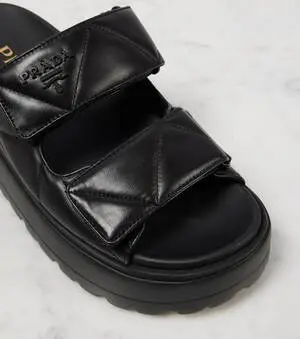 Prada Quilted Leather Platform Sandals