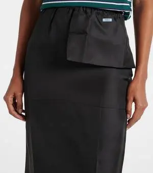 Prada Silk Twill Midi Skirt