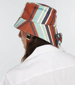 Prada Striped Cotton Bucket Hat