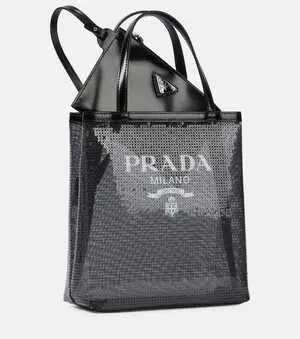 Prada Logo Sequin-embellished Tote