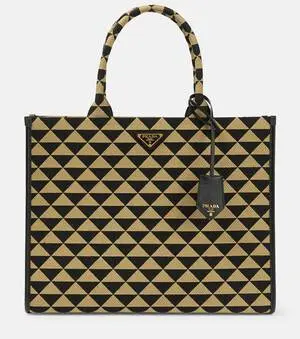 Prada Symbole Jacquard Tote - Black