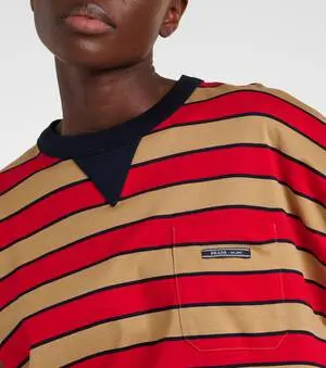 Prada Striped Cotton Jersey Top