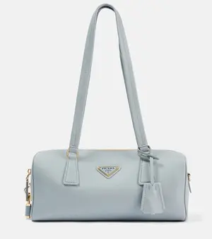 Prada Medium Leather Shoulder Bag - Blue