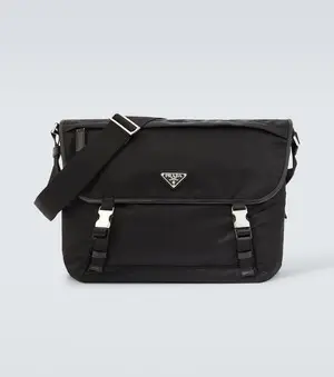 Prada Leather-trimmed Re-nylon Messenger Bag - Black