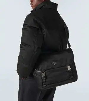 Prada Leather-trimmed Re-nylon Messenger Bag