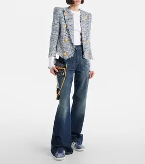 Balmain Swan Denim Sneakers