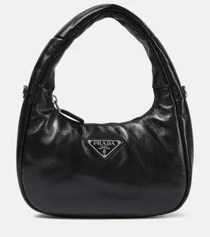 Prada Soft Mini Leather Tote Bag - Black