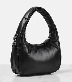 Prada Soft Mini Leather Tote Bag - Black