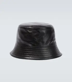 Prada Leather Bucket Hat - Black