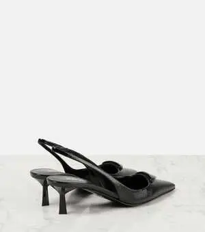 Prada Logo Leather Slingback Pumps